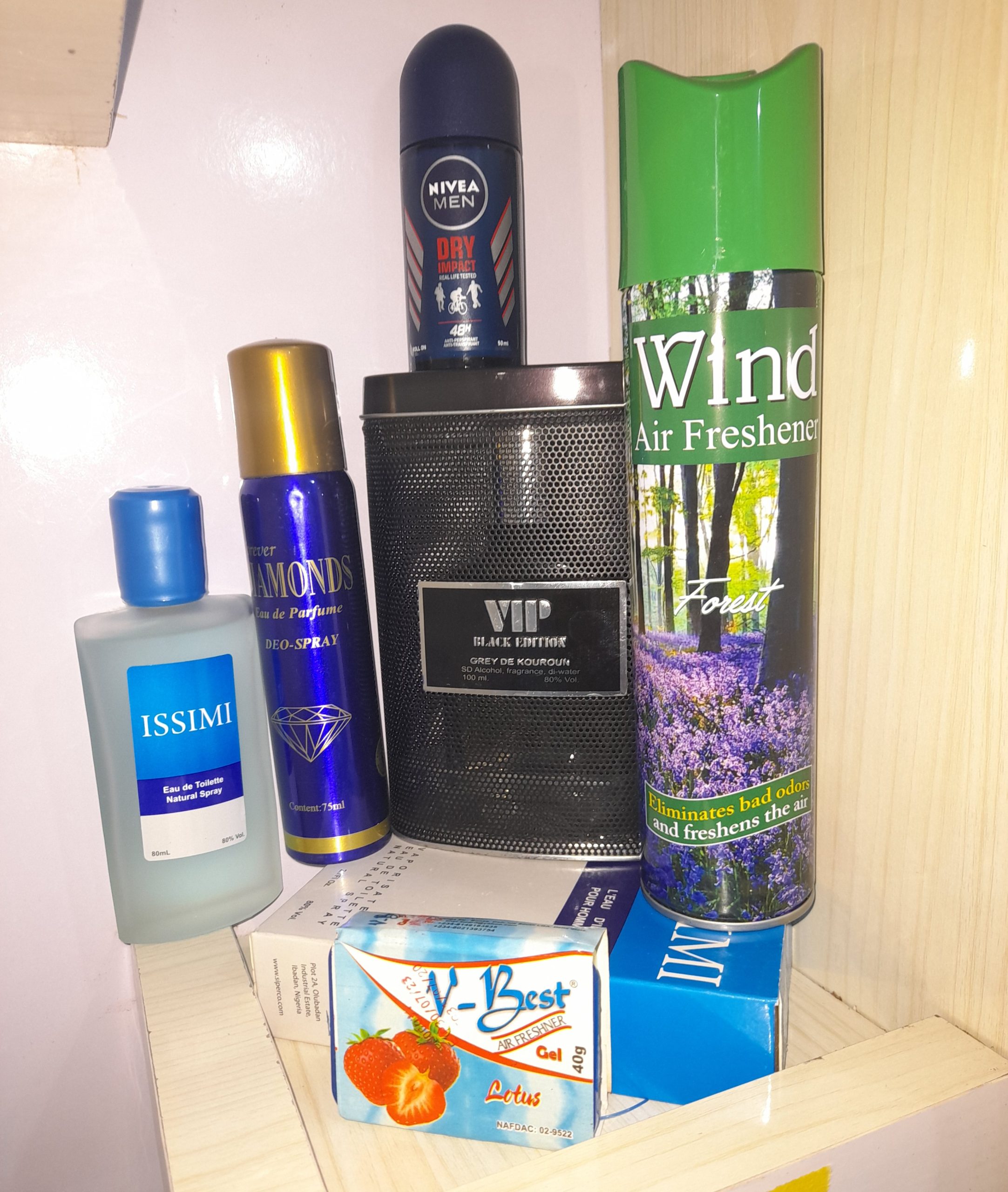 VIP, Diamond, Nivea, Issimi Gold, Wind Air Freshner Spray and Block ...